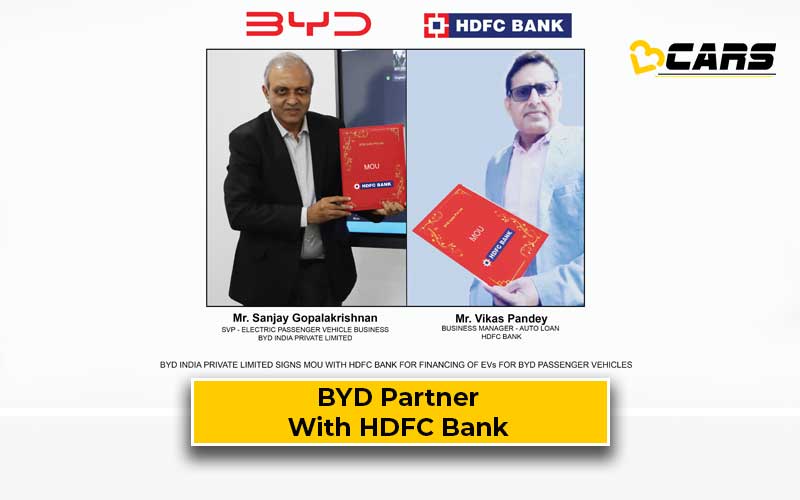 BYD Partners With HDFC Bank For Inventory Finance