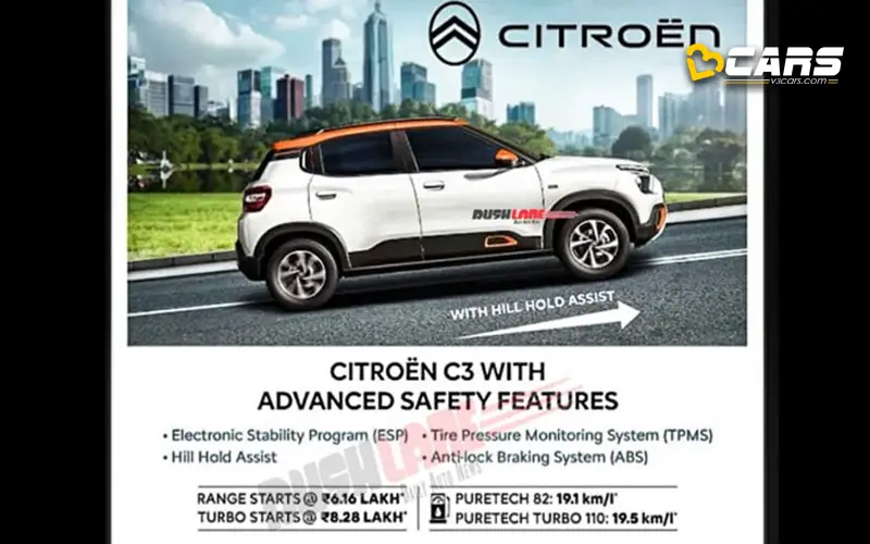 Report - Citroen C3 To Get 3 New Standard Safety Features