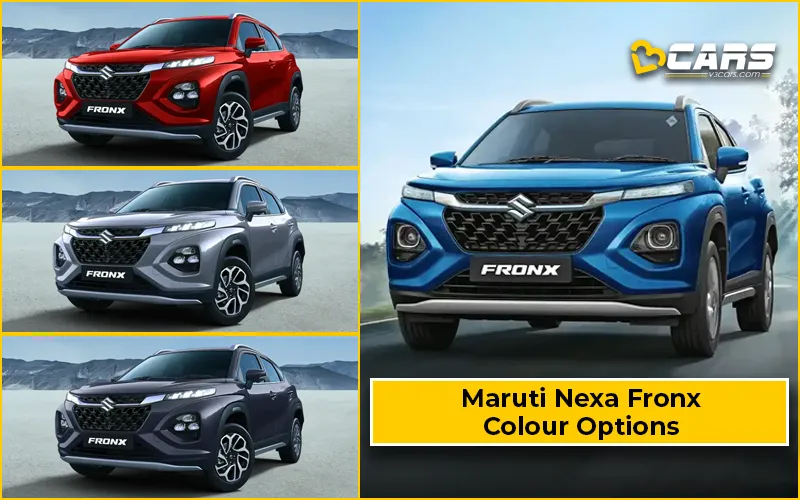 Maruti Nexa Fronx – All Exterior Colour Options (Variant-wise)