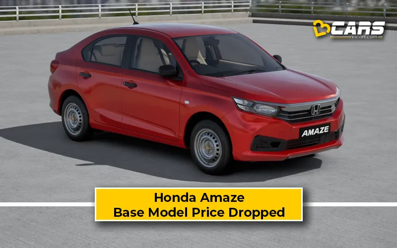 Honda Amaze Base Model Price Down (October 2023) — Full Price List