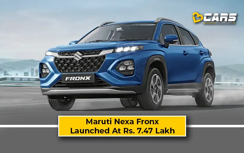 Maruti Suzuki Nexa Fronx Prices Announced - Starts At Rs. 7.47 Lakh