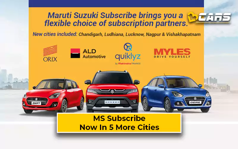 Maruti Suzuki Subscribe Car Rental Facility Now Available In 25 Cities