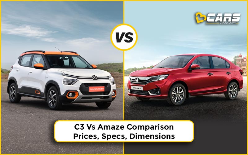 C3 Vs Amaze Comparison | Price, Specs, Dimensions