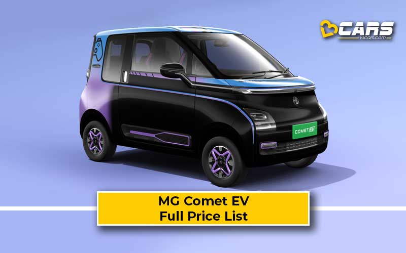 MG Comet EV Full Prices Announced