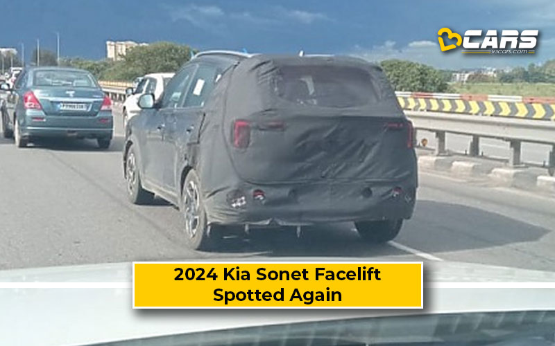 Kia Sonet Facelift Spotted On Test With Connected LED Tail Lights