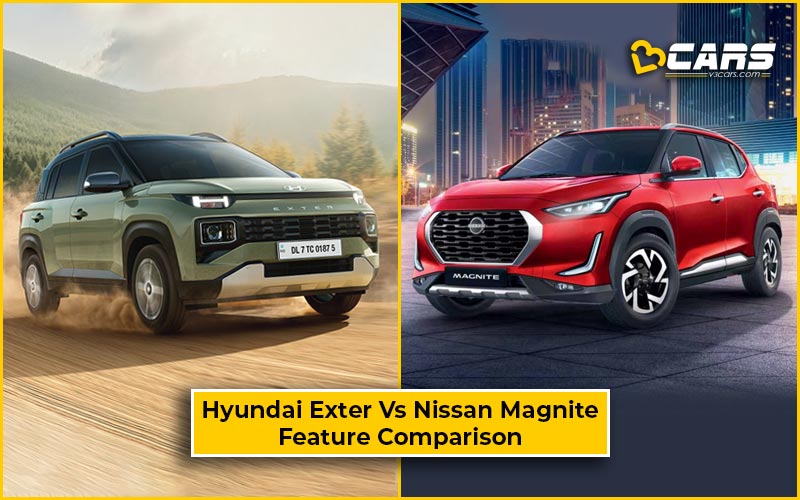 Hyundai Exter Vs Magnite (Nissan) - Top Model Feature Comparison