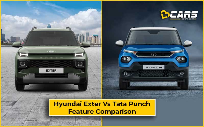 Hyundai Exter VS Punch (Tata) - Top Model Feature Comparison