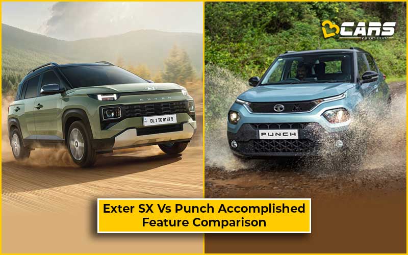 Hyundai Exter SX Vs Tata Punch Accomplished Feature Comparison