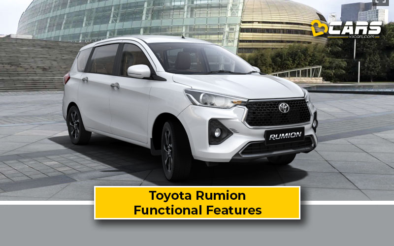 Toyota Rumion Functional Features - Standard, Variant-wise Comparison