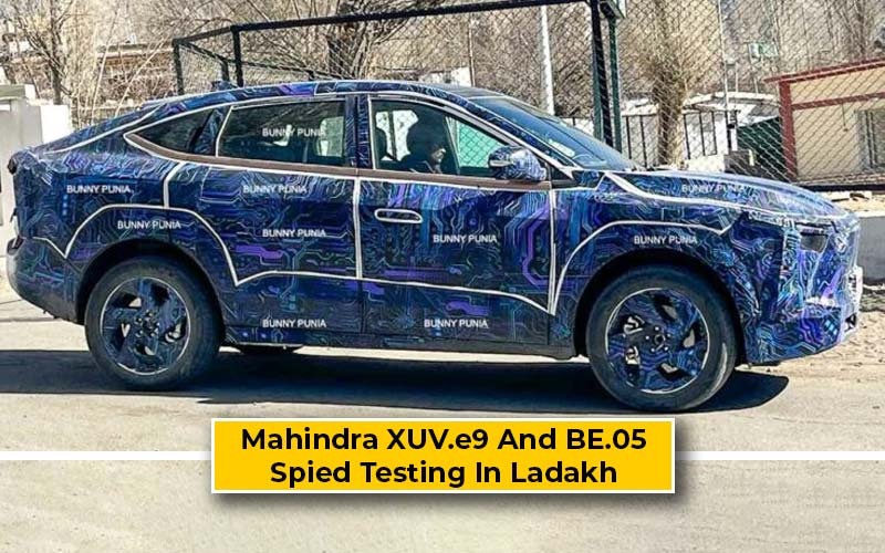 Mahindra XUV E9 Coupe, BE05 Electric SUVs Spied In Ladakh