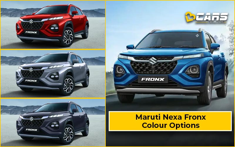 Maruti Nexa Fronx – All Exterior Colour Options (Variant-wise)