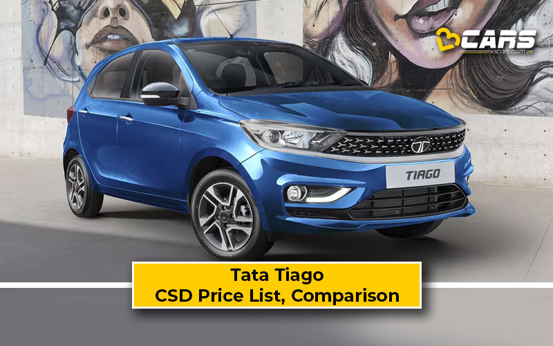Tata Tiago CSD Price List — Comparison w/ Ex-Showroom