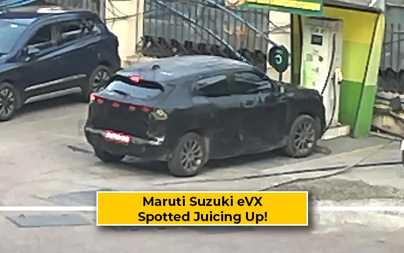Maruti Suzuki eVX Electric SUV Spotted At EV Charging Station